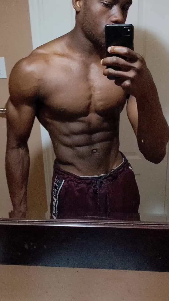 Black Men Abs Selfie